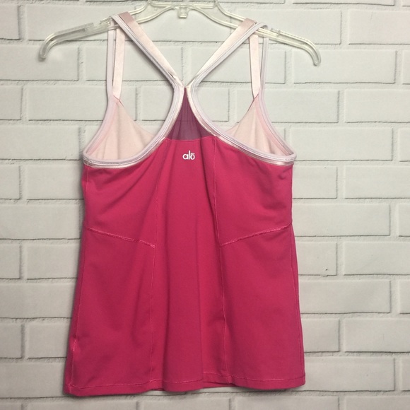 ALO Yoga | Tops | Alo Racer Tank W Mesh Detail Hot Pink Xl | Poshmark
